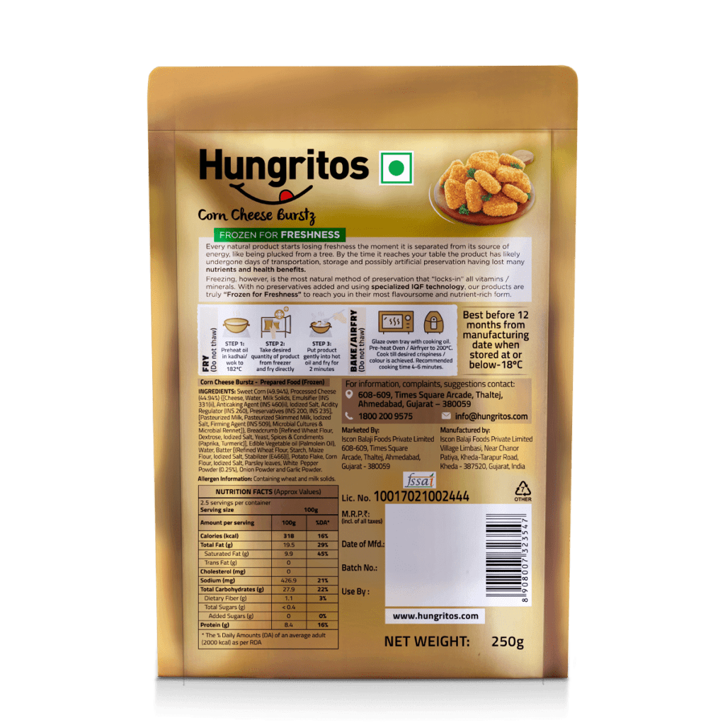 Corn Cheese Burstz | Cheese Corn Snack | Hungritos